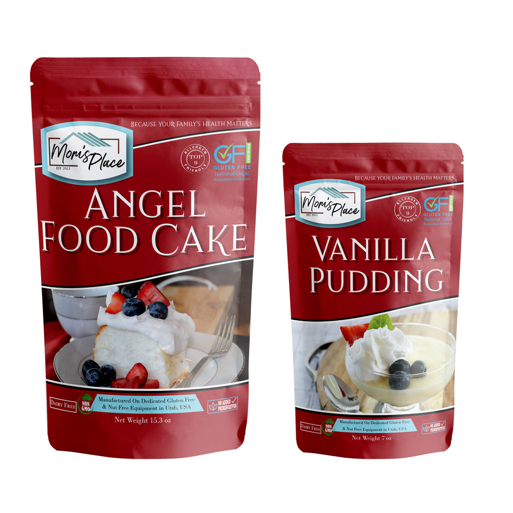 Gluten-Free Angel Cake with Vanilla Pudding Mix Combo
